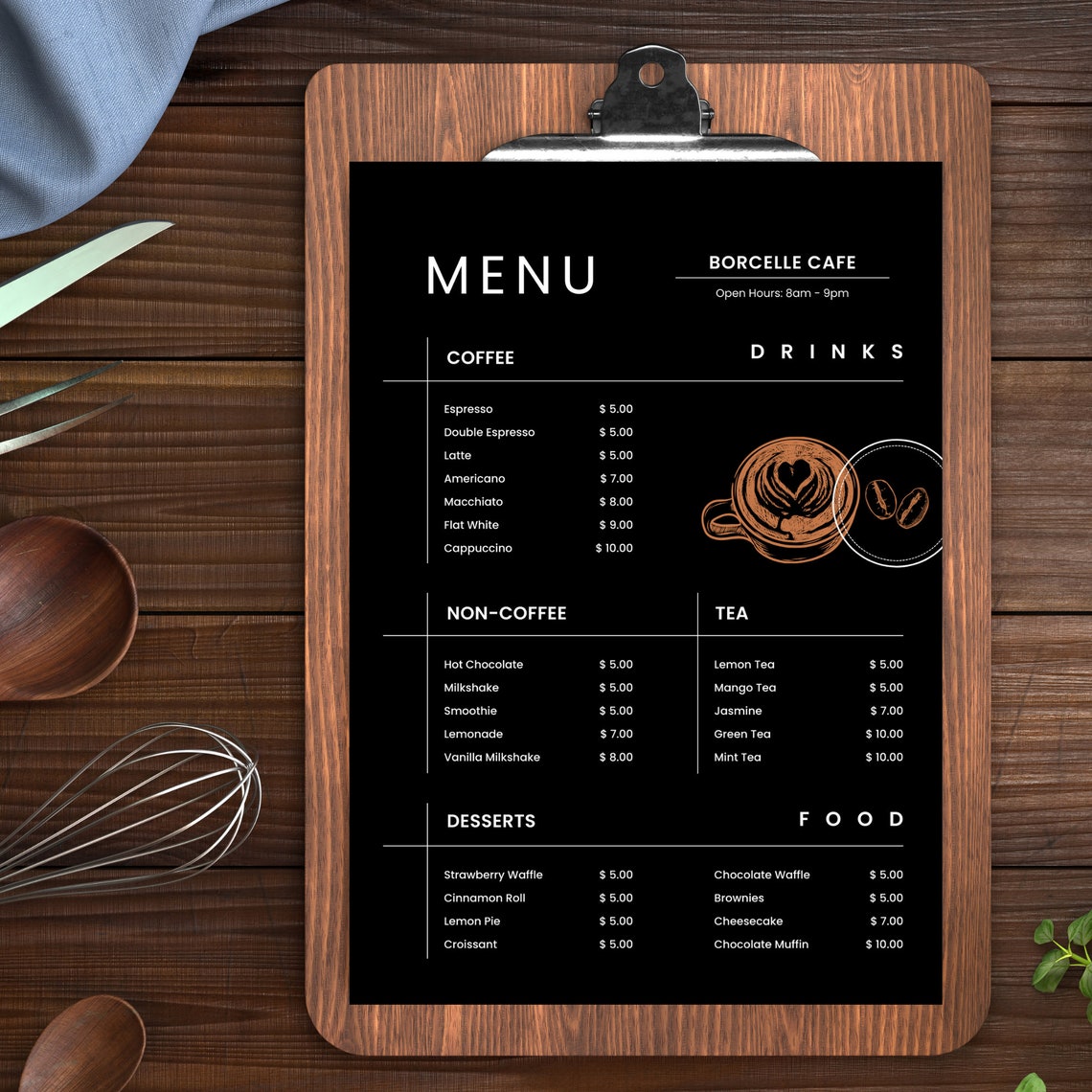 Coffee Menu Templates, Coffee Menu Templates Bundle, Printable Cafe ...