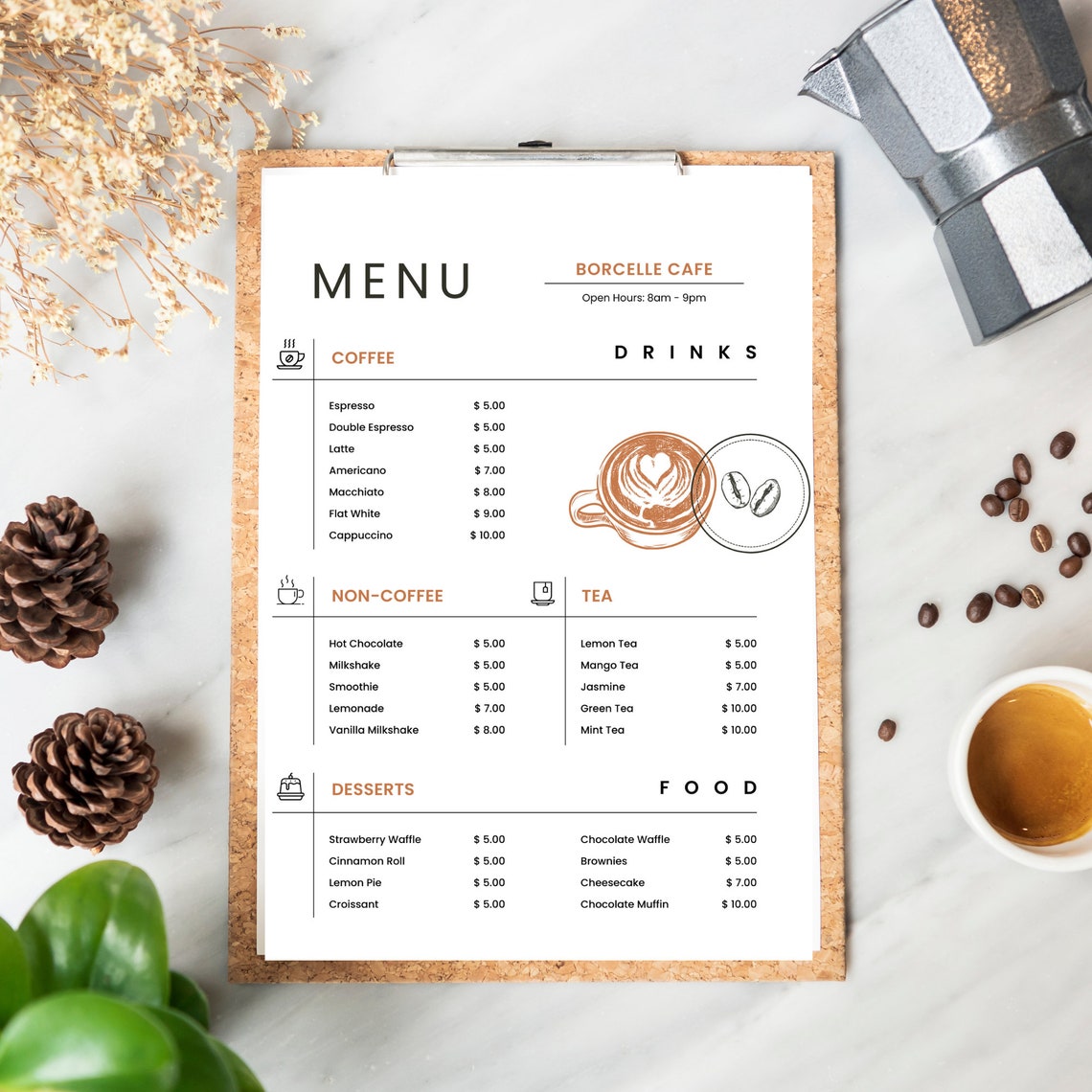 Coffee Menu Templates, Coffee Menu Templates Bundle, Printable Cafe ...