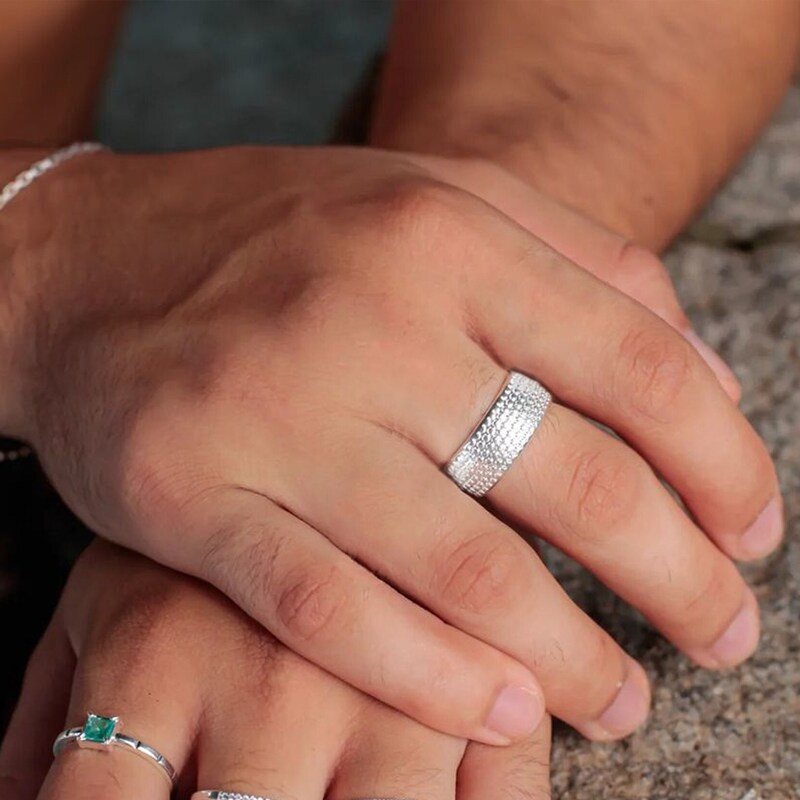 Pattern Silver Ring - Etsy