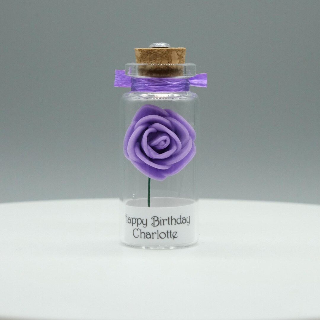 Personalised Happy Birthday Miniature Rose Flower Gift, Friend's ...