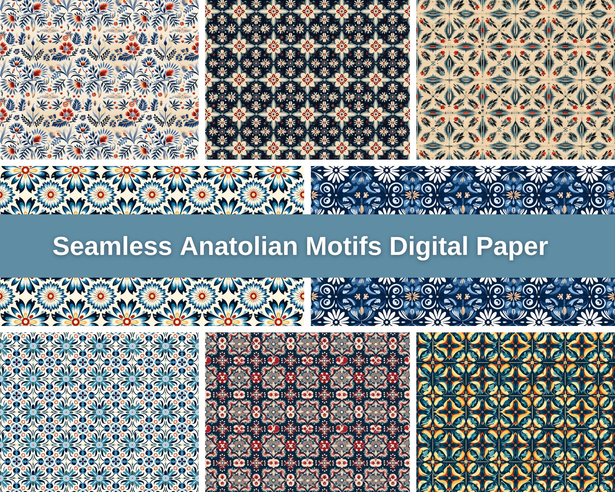 Anatolian Motif Digital Textures V2 - Ethnic Texture - Cultural Pattern ...