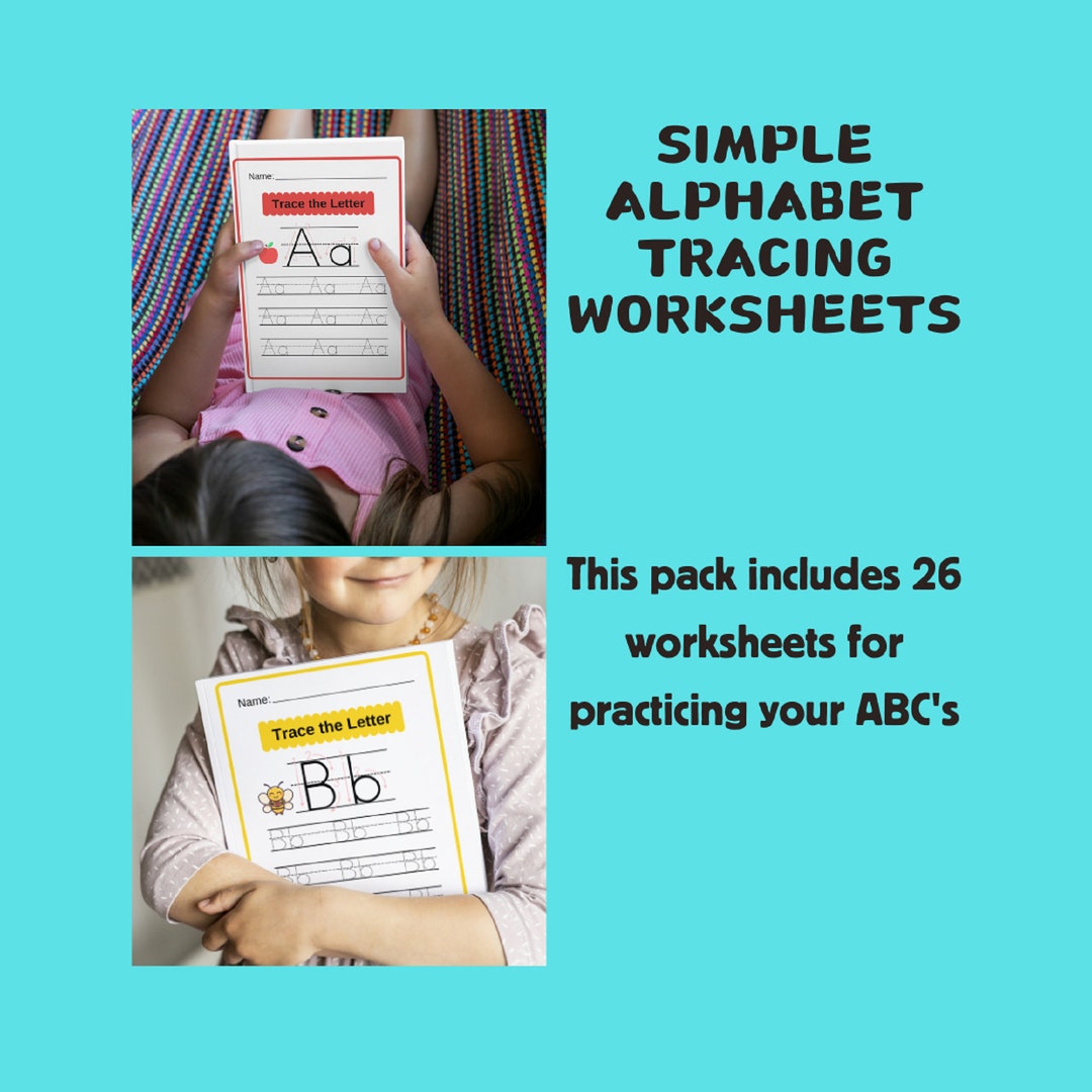 Simple Alphabet Tracing Worksheet - Etsy