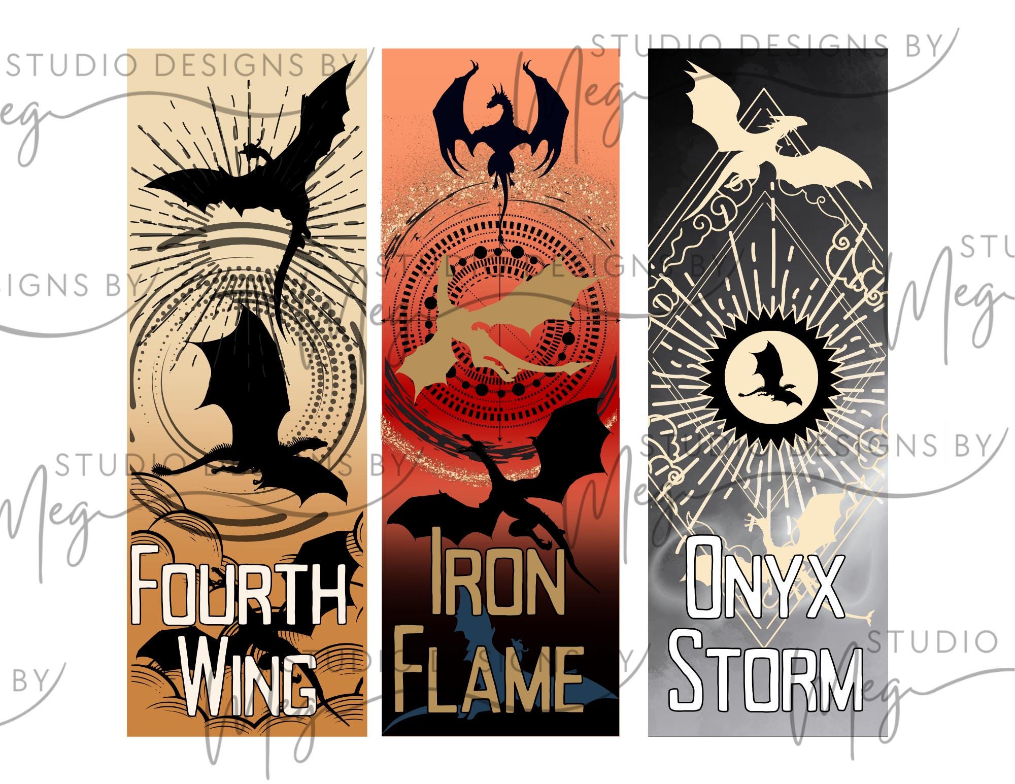 Fourth Wing Bookmarks Including Onyx Storm- Digital Download - Etsy