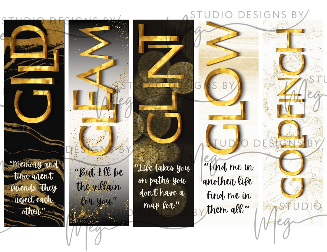Plated Prisoner Series Bookmarks: Gild, Gleam, Glint, Glow, Goldfinch ...