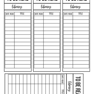 TBR Tracking Bookmarks - Digital Download - Etsy