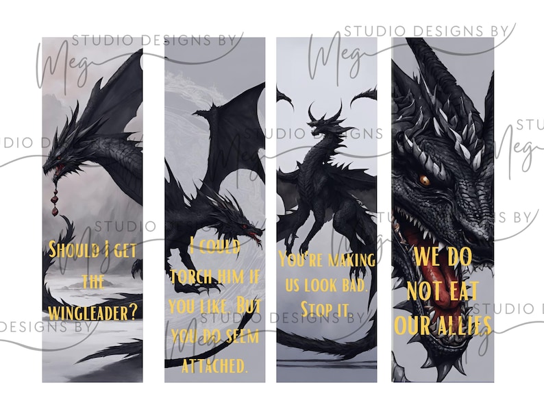 Fourth Wing Bookmarks Including Onyx Storm - Matching Bookmarks, Tairn ...