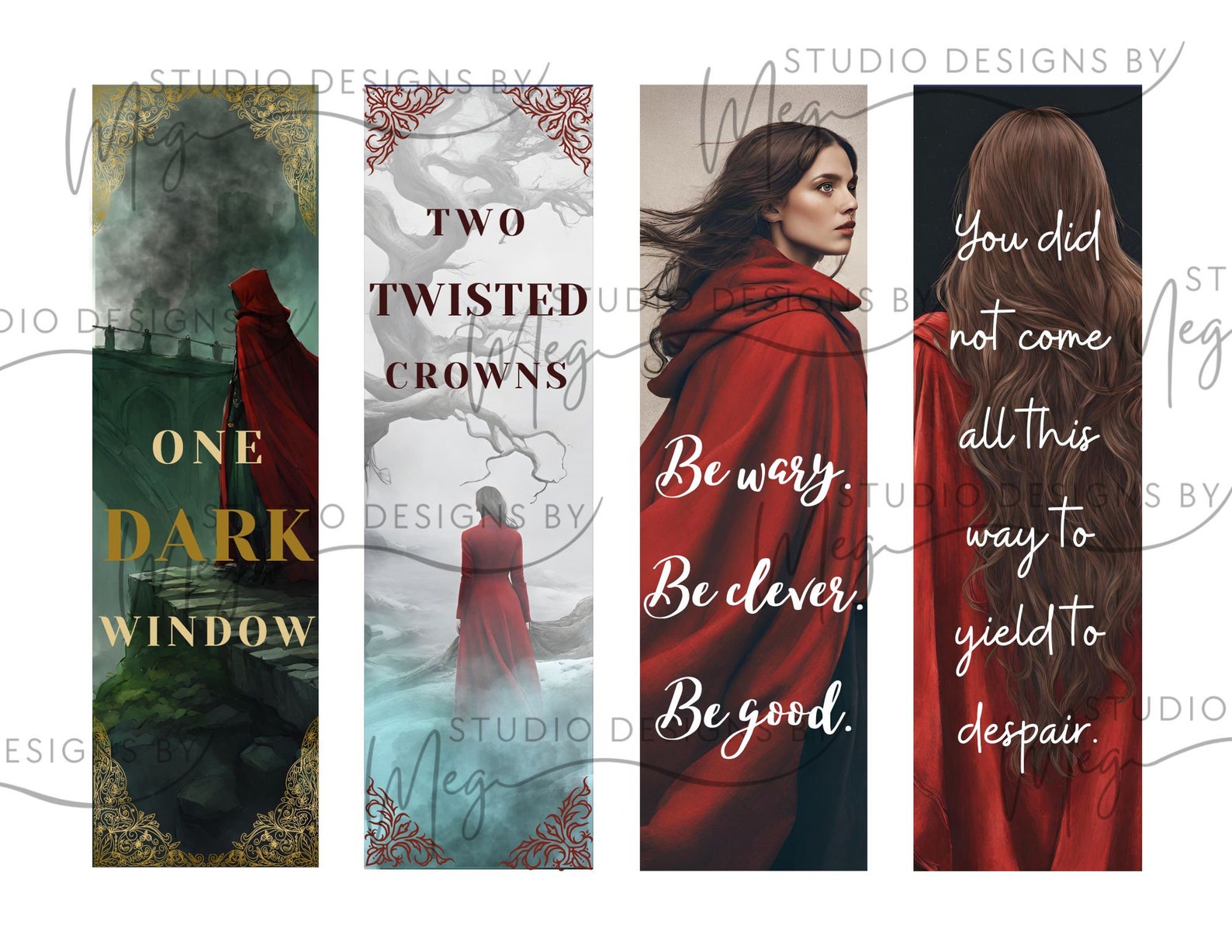 One Dark Window and Two Twisted Crowns Bookmarks - Digital Download - Etsy