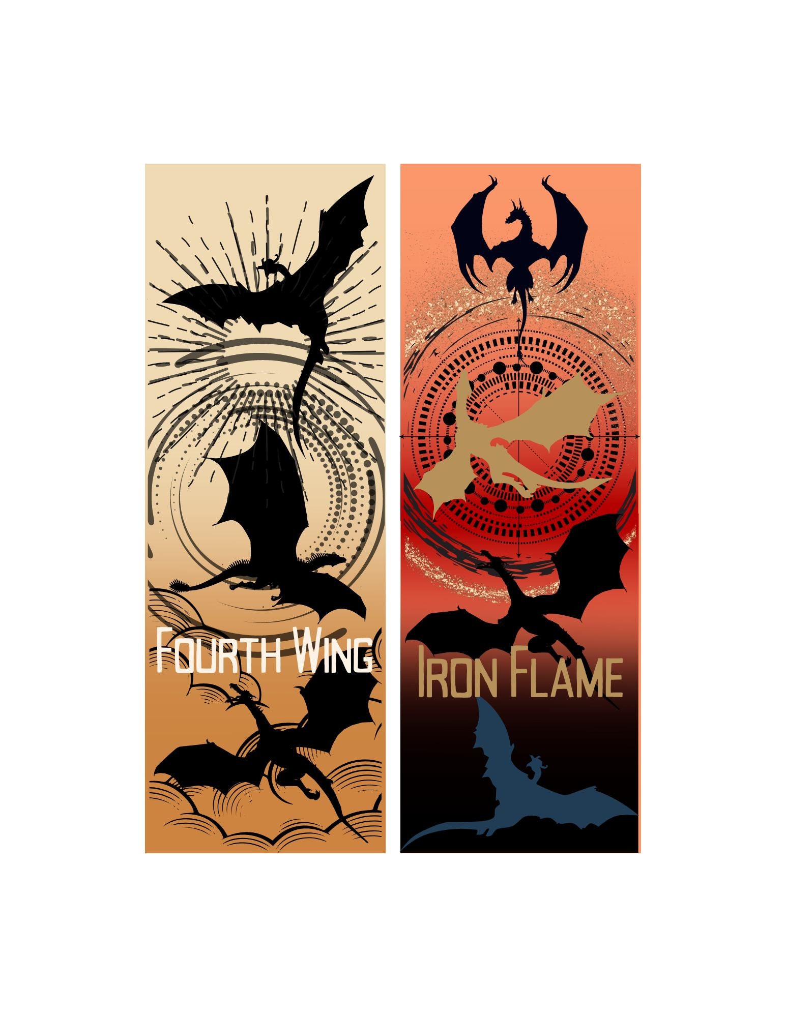 Fourth Wing Bookmarks - Matching Bookmarks, Tairn and Andarna - Digital ...