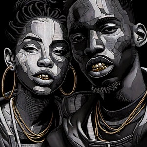 Golden Beats: Portraits of Hip Hop Culture | Wall Art | AI Generated ...