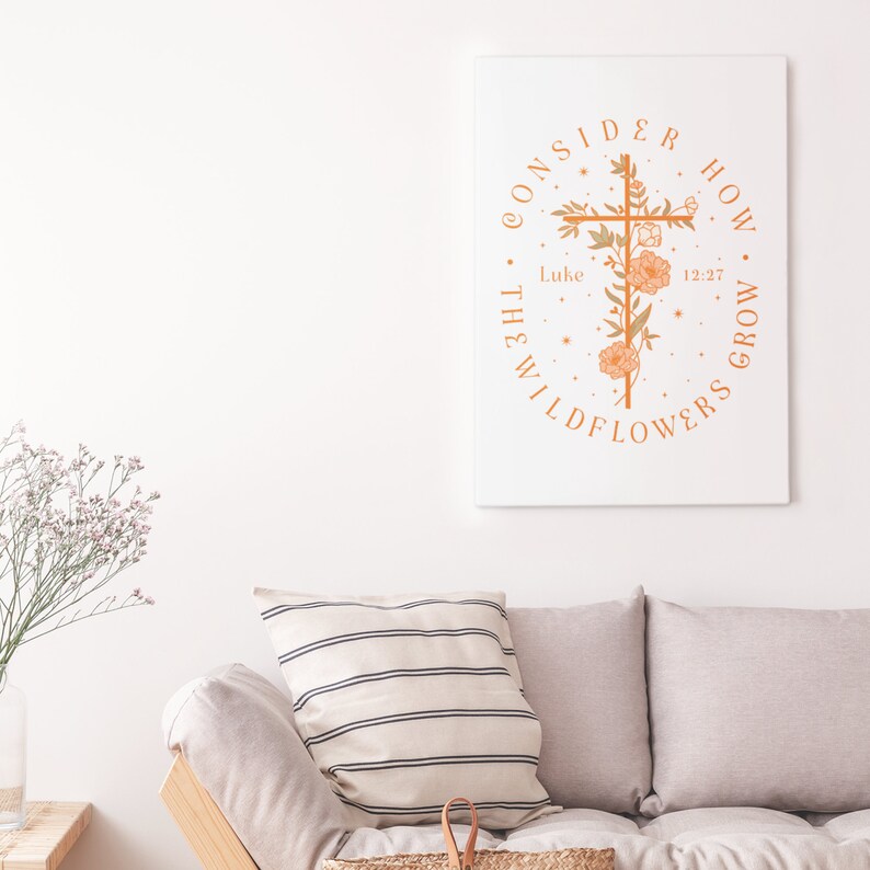 Luke 12:27 Bible Verse Printable Wall Art, Consider the Wildflowers ...