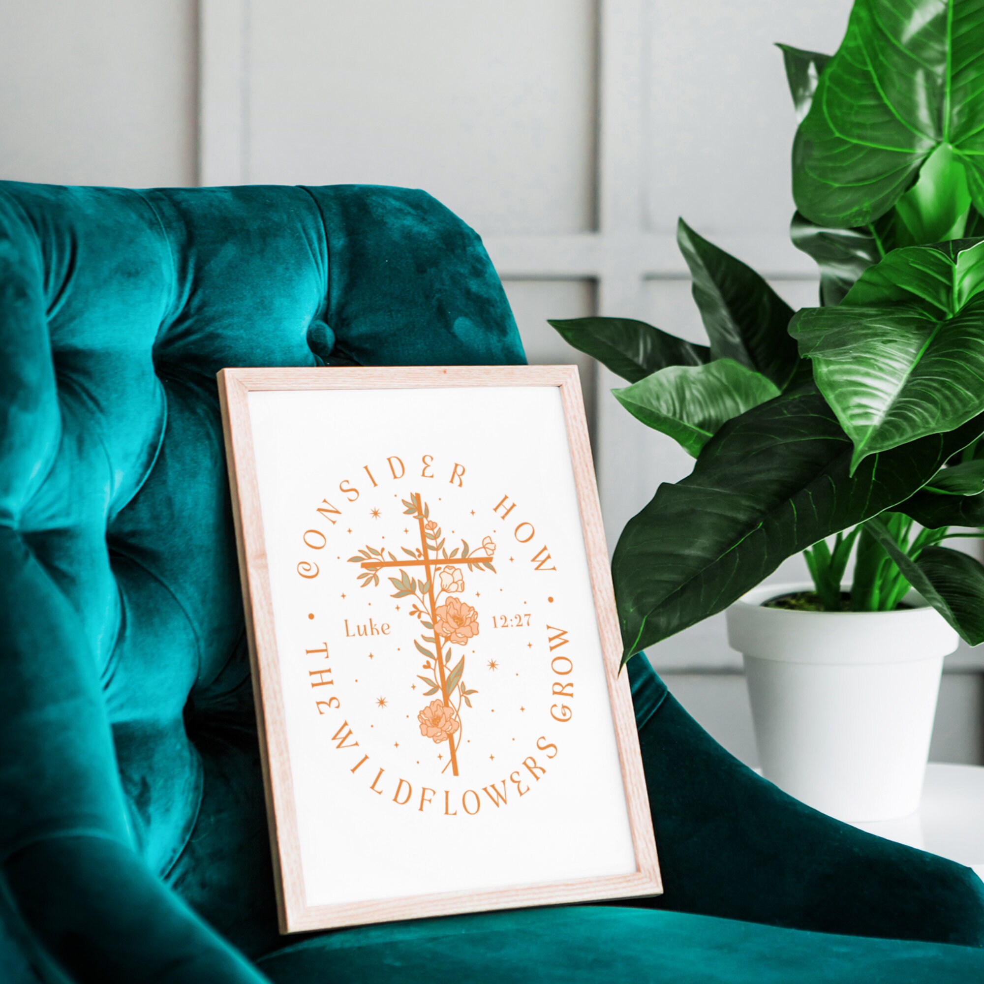 Luke 12:27 Bible Verse Printable Wall Art, Consider the Wildflowers ...