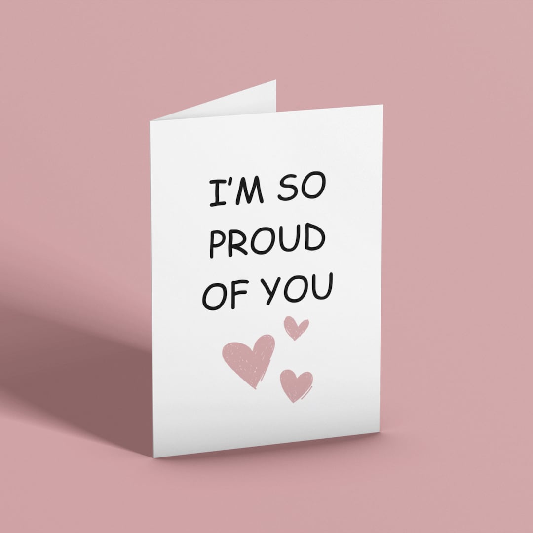 Proud of You Congratulations Card, Printable Encouragement Card With ...
