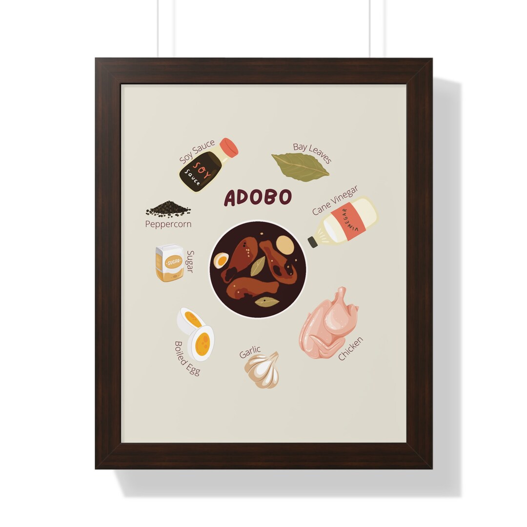 Adobo Chicken Filipino Food Recipe Ingredients Comfort Classics Framed ...