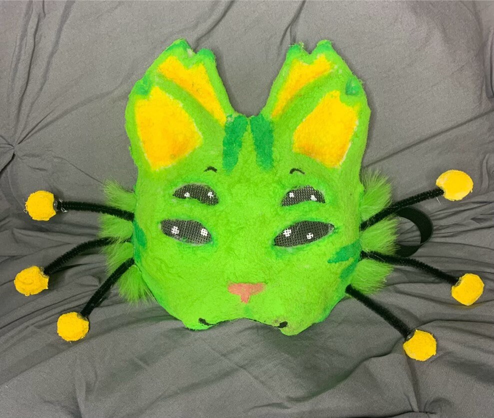 Green Alien Cat Therian Mask/cosplay Mask - Etsy