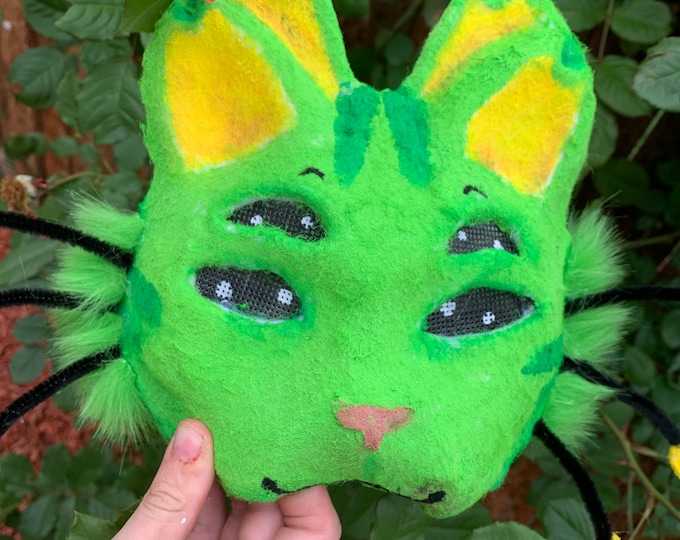 Green Alien Cat Therian Mask/cosplay Mask - Etsy