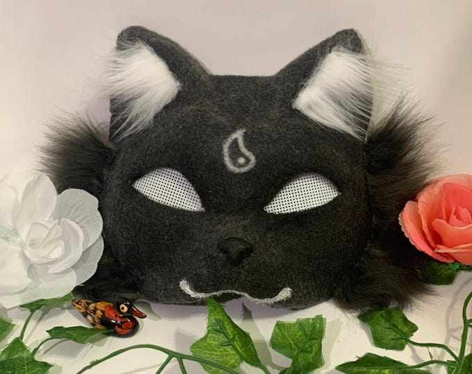 Yin Cat | Black Cat | Therian Mask | Cosplay Mask - Etsy