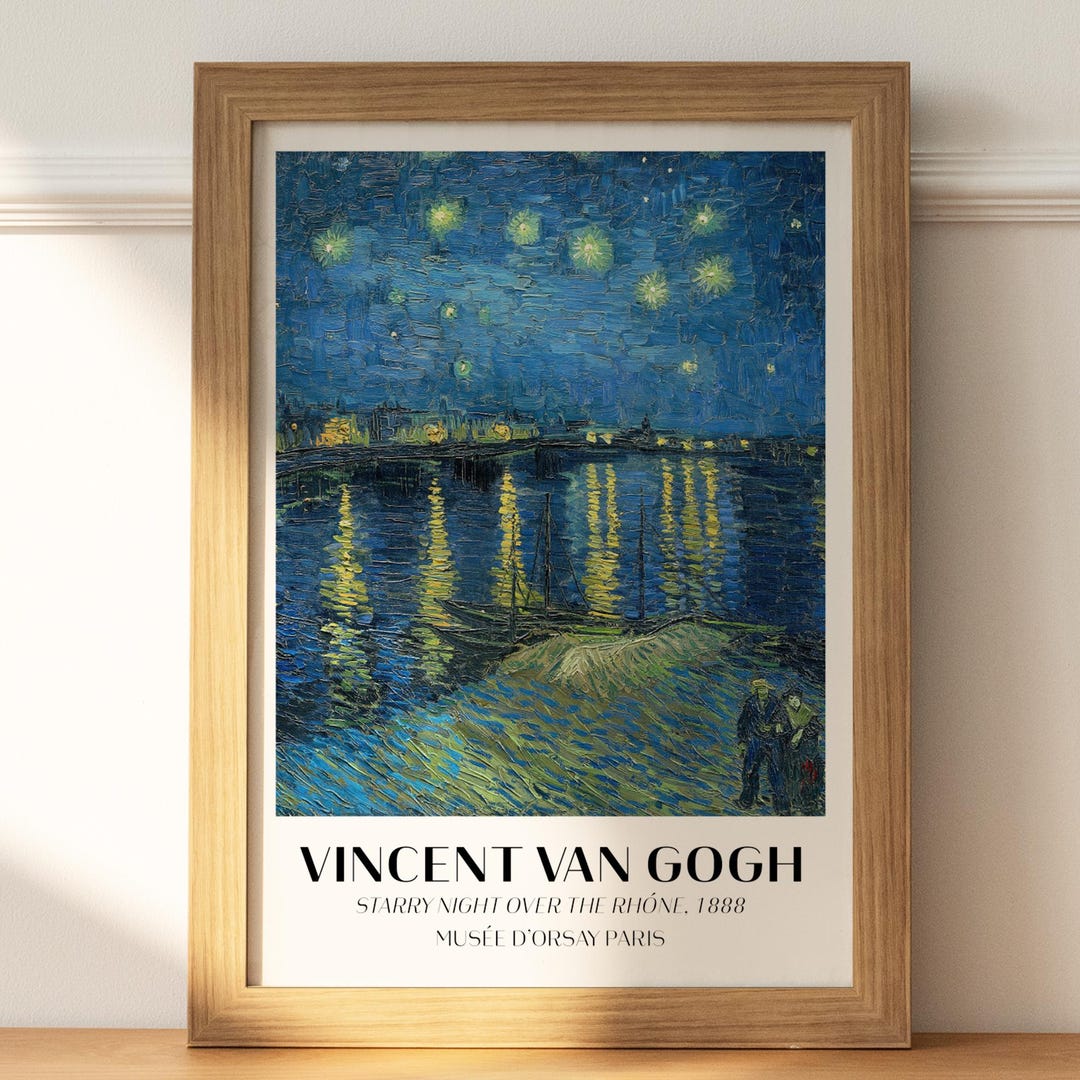 Vincent Van Gogh Poster, Starry Night Over the Rhone 1888, Van Gogh ...