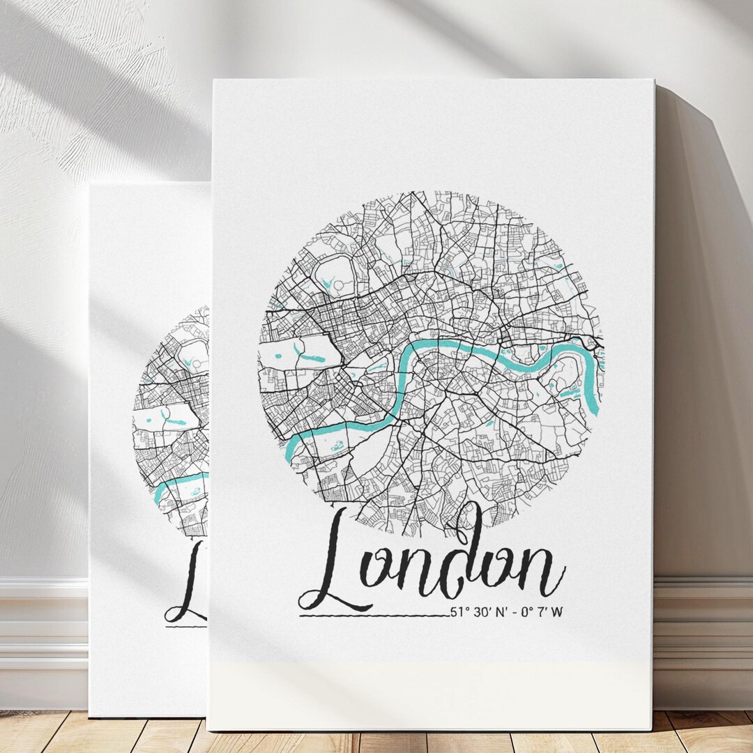 City Map Canvas, City Street Maps, Custom Wall Art, City Map Print ...