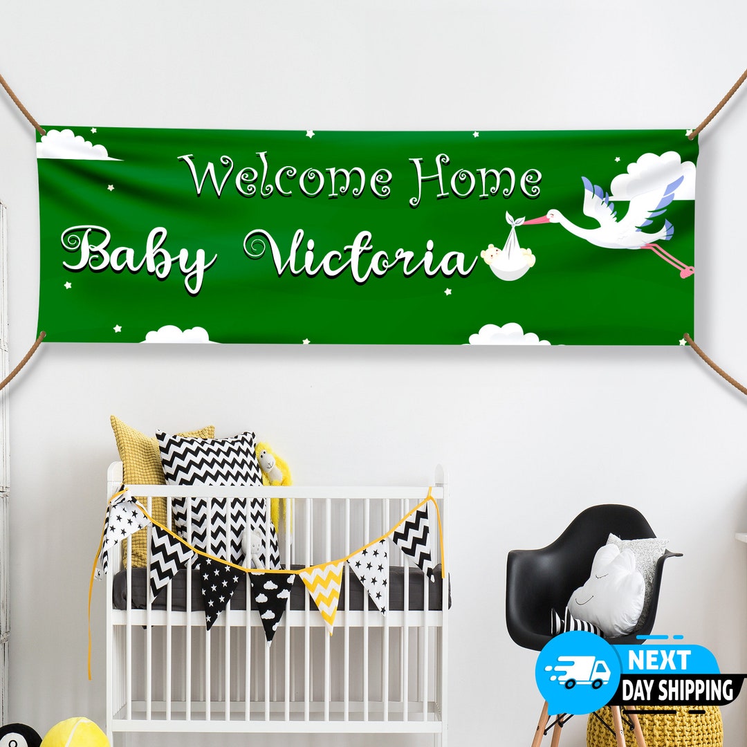 Custom Welcome Home Baby Banner, Baby Announcement, Welcome Baby Banner ...