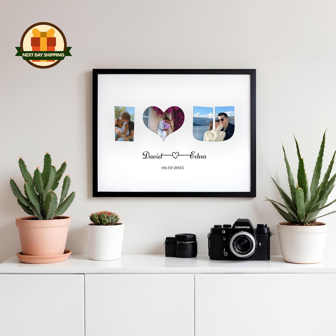 Personalized Couple Photo Collage Frame, Photo Frame, Gift for Couple ...