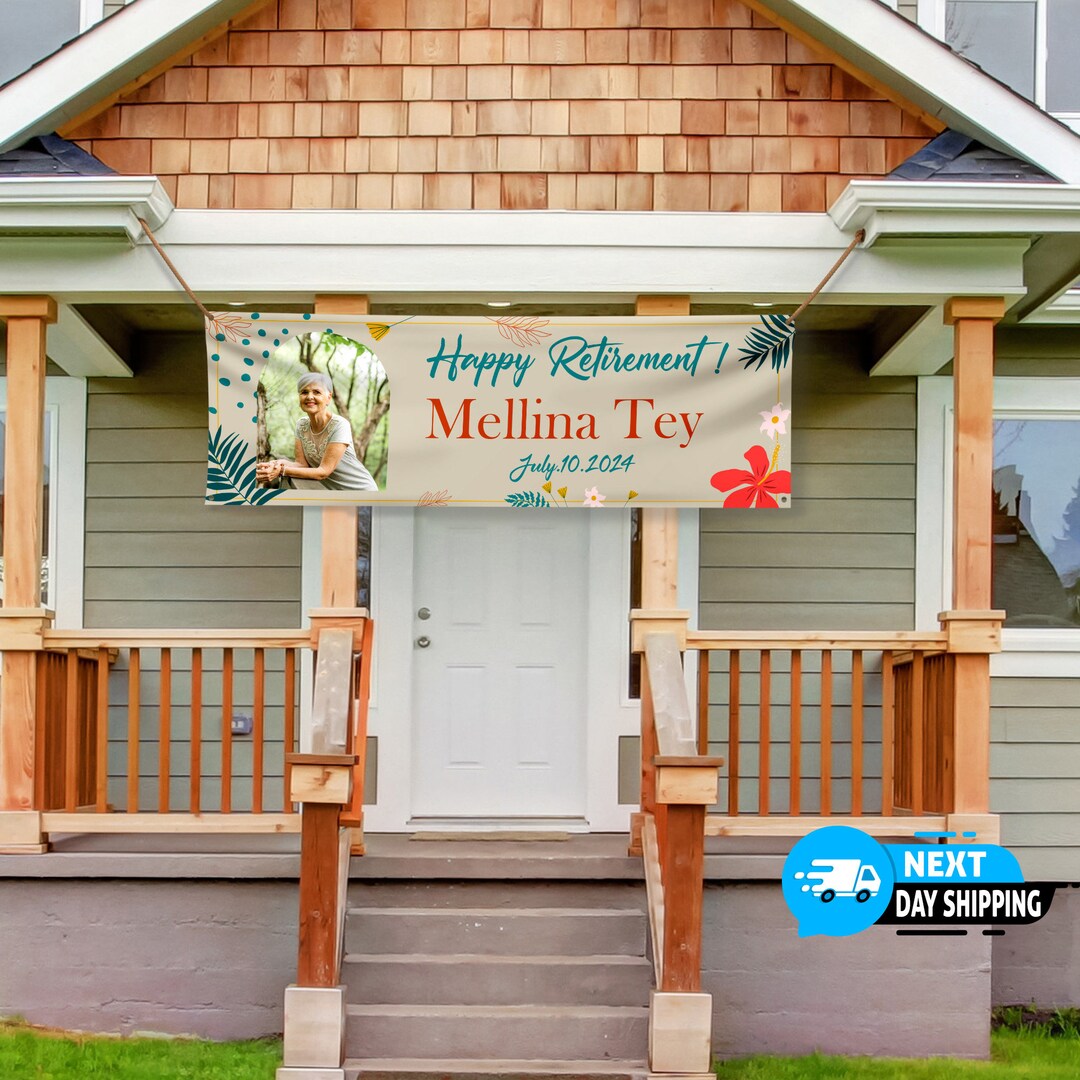 Custom Retirement Banner, Happy Retirement Decor, Retirement Party ...