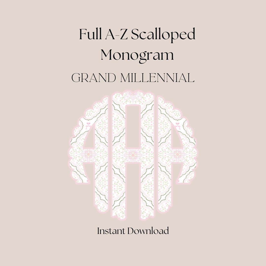 Grand Millennial Alphabet PNG | Classic Floral Letter Set | Digital ...