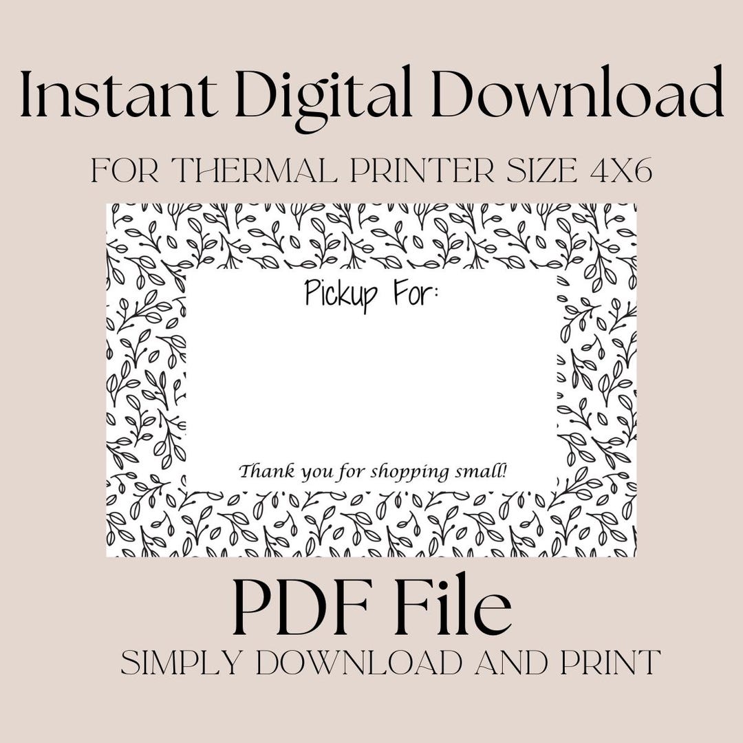 Floral Digital Thermal Printer Label 4x6 | Pretty Shipping Label ...