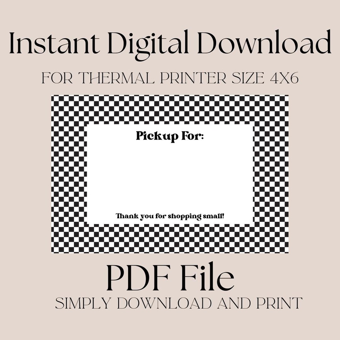 Checkered 4x6 Thermal Printer Label | Shipping Label Design | Digital ...