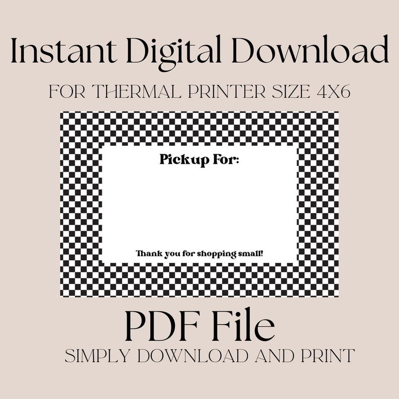 Checkered 4x6 Thermal Printer Label | Shipping Label Design | Digital ...