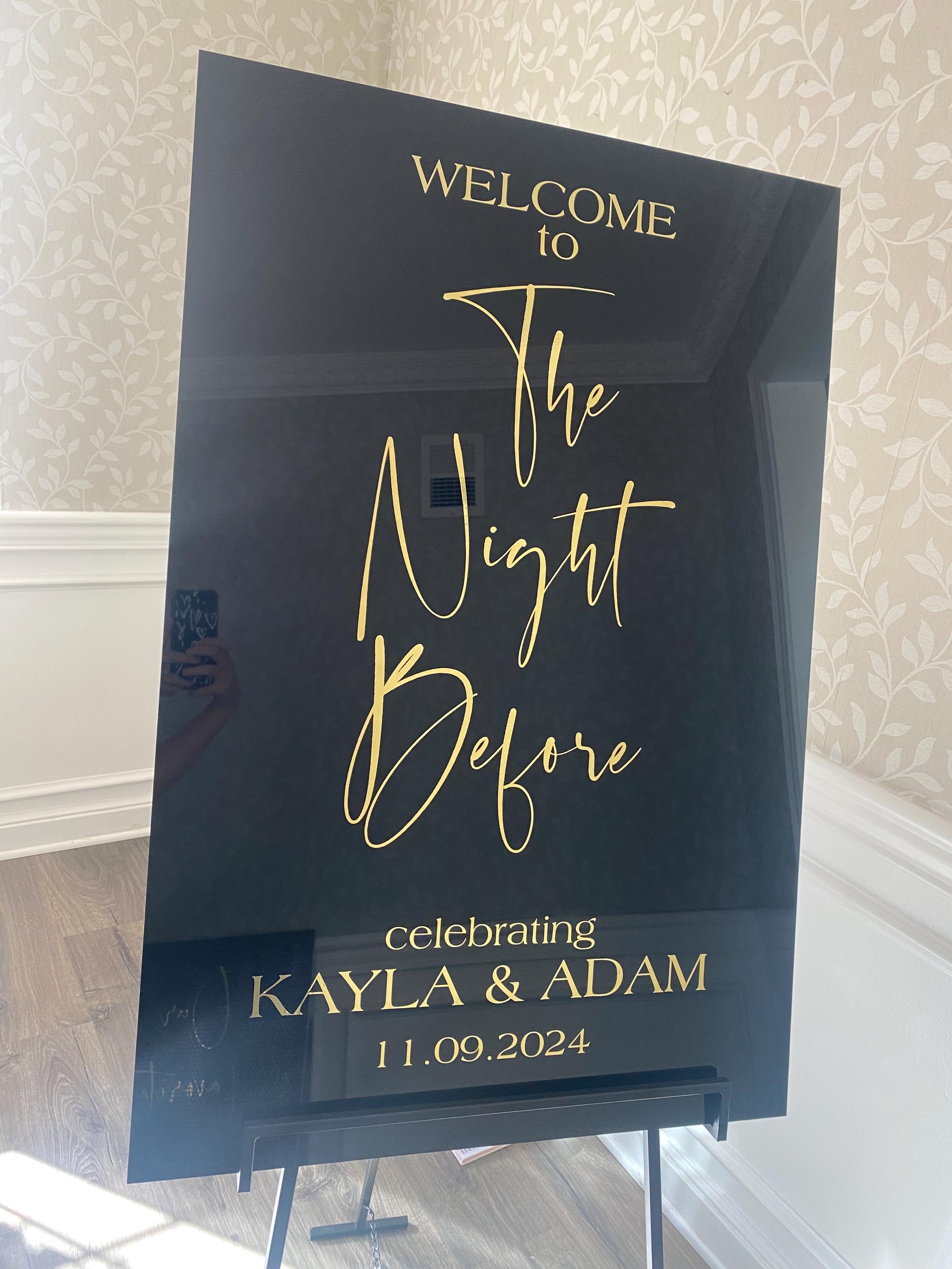 Custom ‘night Before’ Welcome Sign – Elegant Wedding Rehearsal Dinner ...