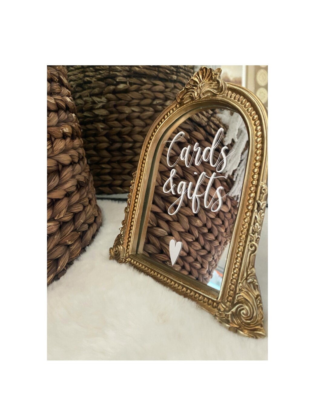 Small Cards and Gifts Arch Gold Antique Mirror Sign - Etsy