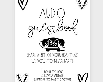 Audio Guestbook Sign, Phone Message Guest Book, Pick up the Phone ...