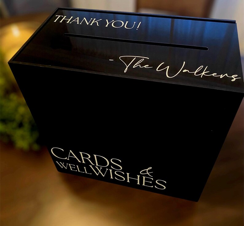 Personalized Black and White Card Box for Wedding Reception - Etsy