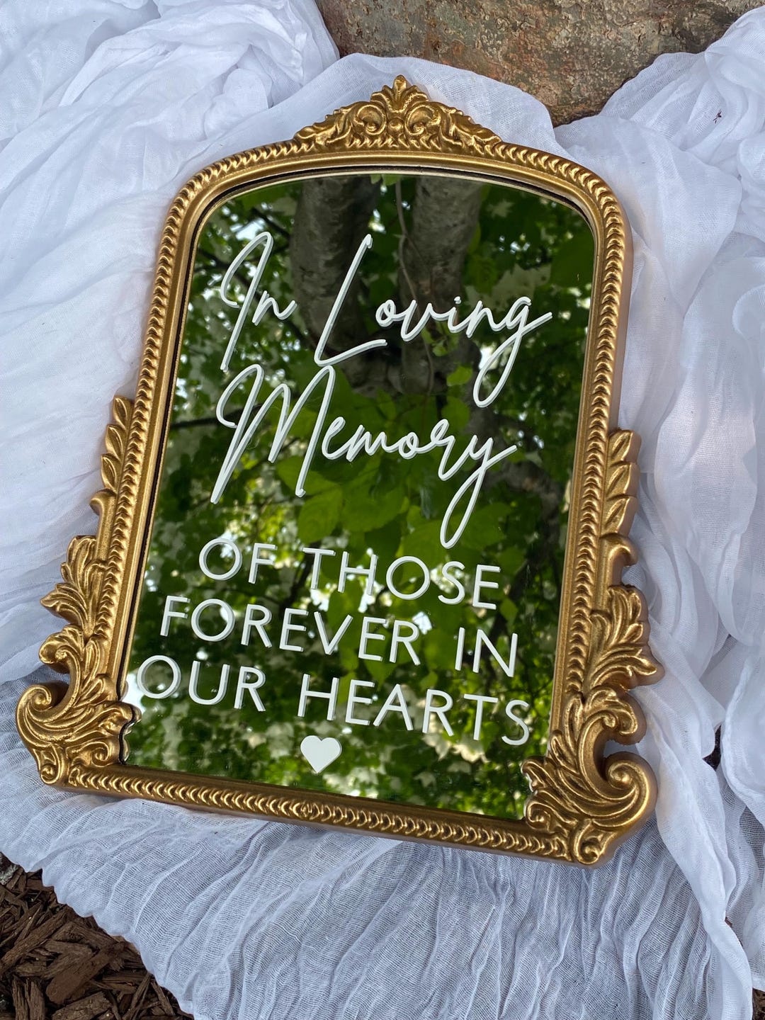 Gold Wedding Mirror Sign, Memory Table Sign – “in Loving Memory” –gold ...