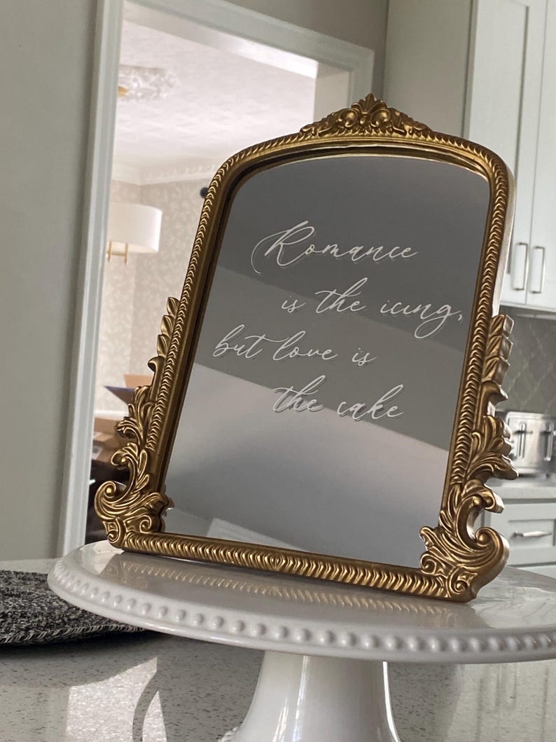 Gold Framed Dessert Table Mirror Sign: Vintage Wedding Decor - Etsy