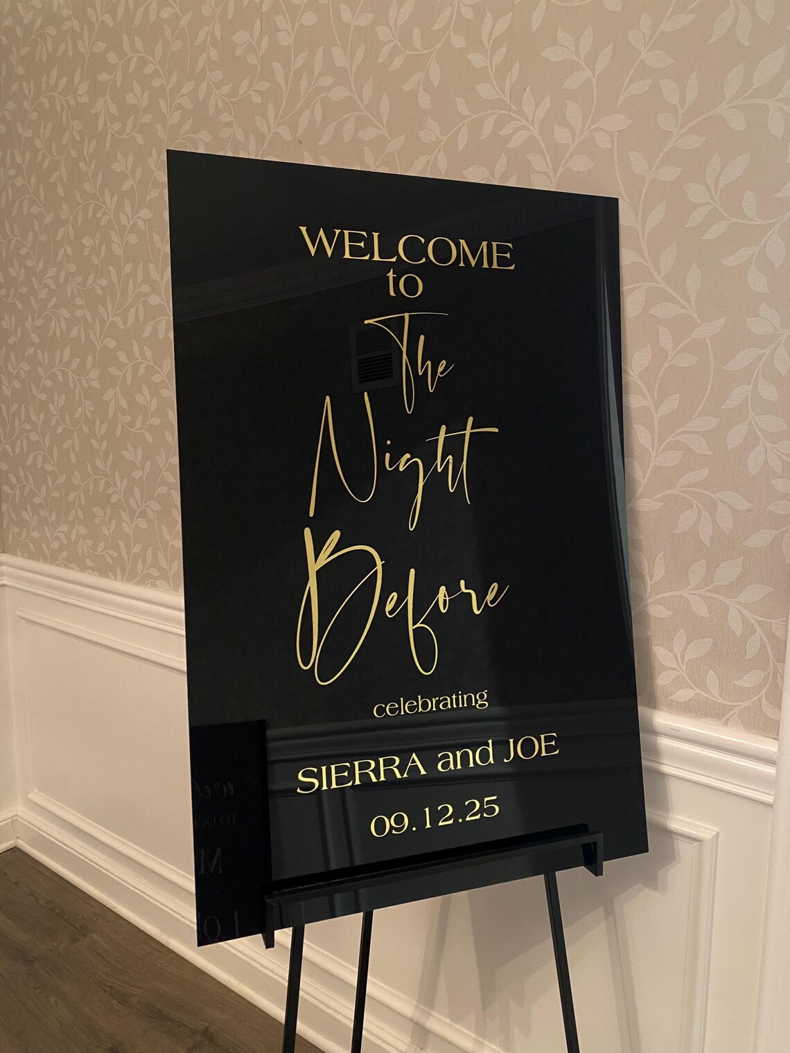 Custom ‘night Before’ Welcome Sign – Elegant Wedding Rehearsal Dinner ...