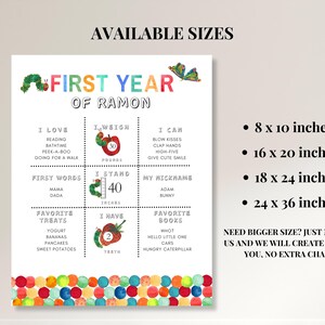 Hungry Caterpillar Milestone Editable Template Caterpillar Birthday ...