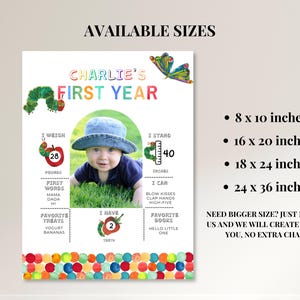 Hungry Caterpillar Milestone Editable Template Caterpillar Birthday ...