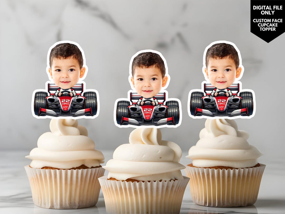 Custom Face Cupcake Topper Photo Cupcake Topper Two Fast Cupcake Topper ...