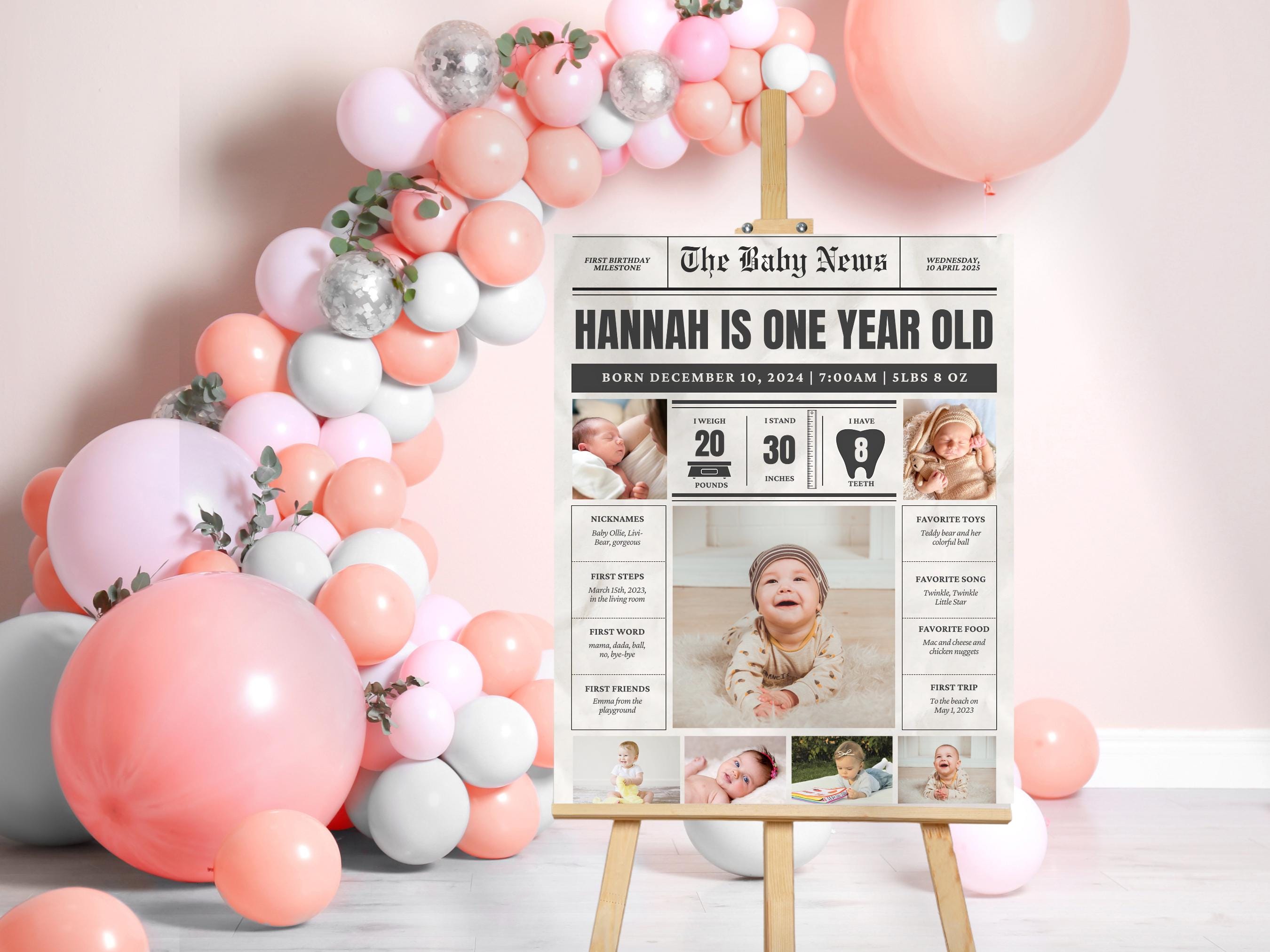 Baby Milestone Birthday Sign Template Baby Milestone Board Baby Stats ...