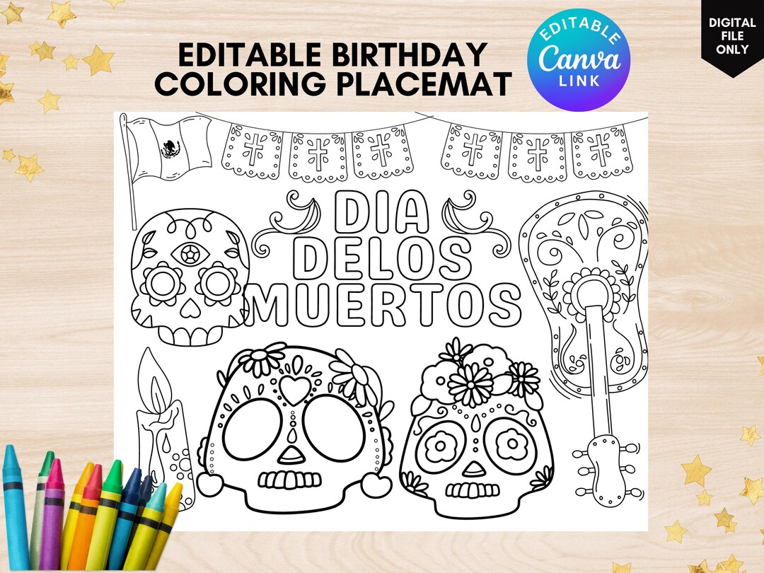 Day of the Dead Coloring Page Printable Dia Delos Muertos Coloring ...