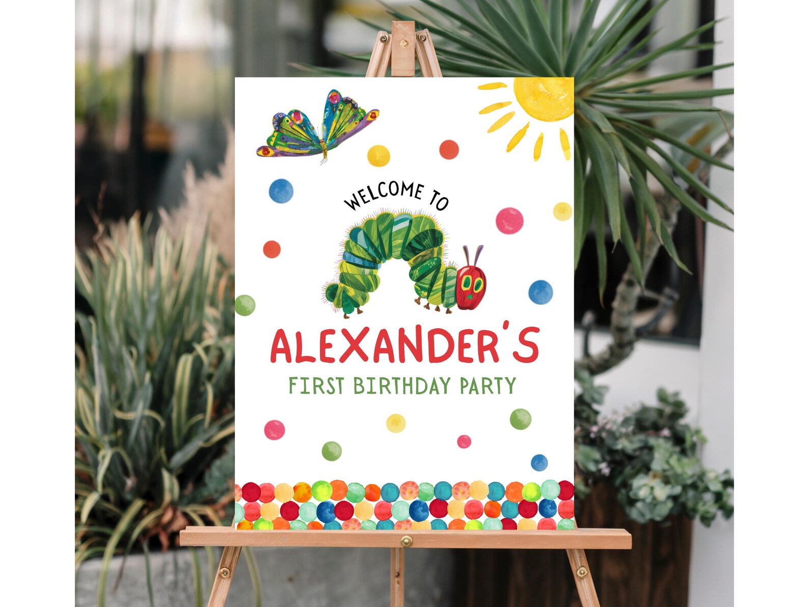 Very Hungry Caterpillar Birthday Welcome Sign Editable Caterpillar ...