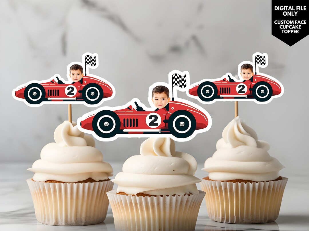 Custom Face Cupcake Topper Photo Cupcake Topper Two Fast Cupcake Topper ...