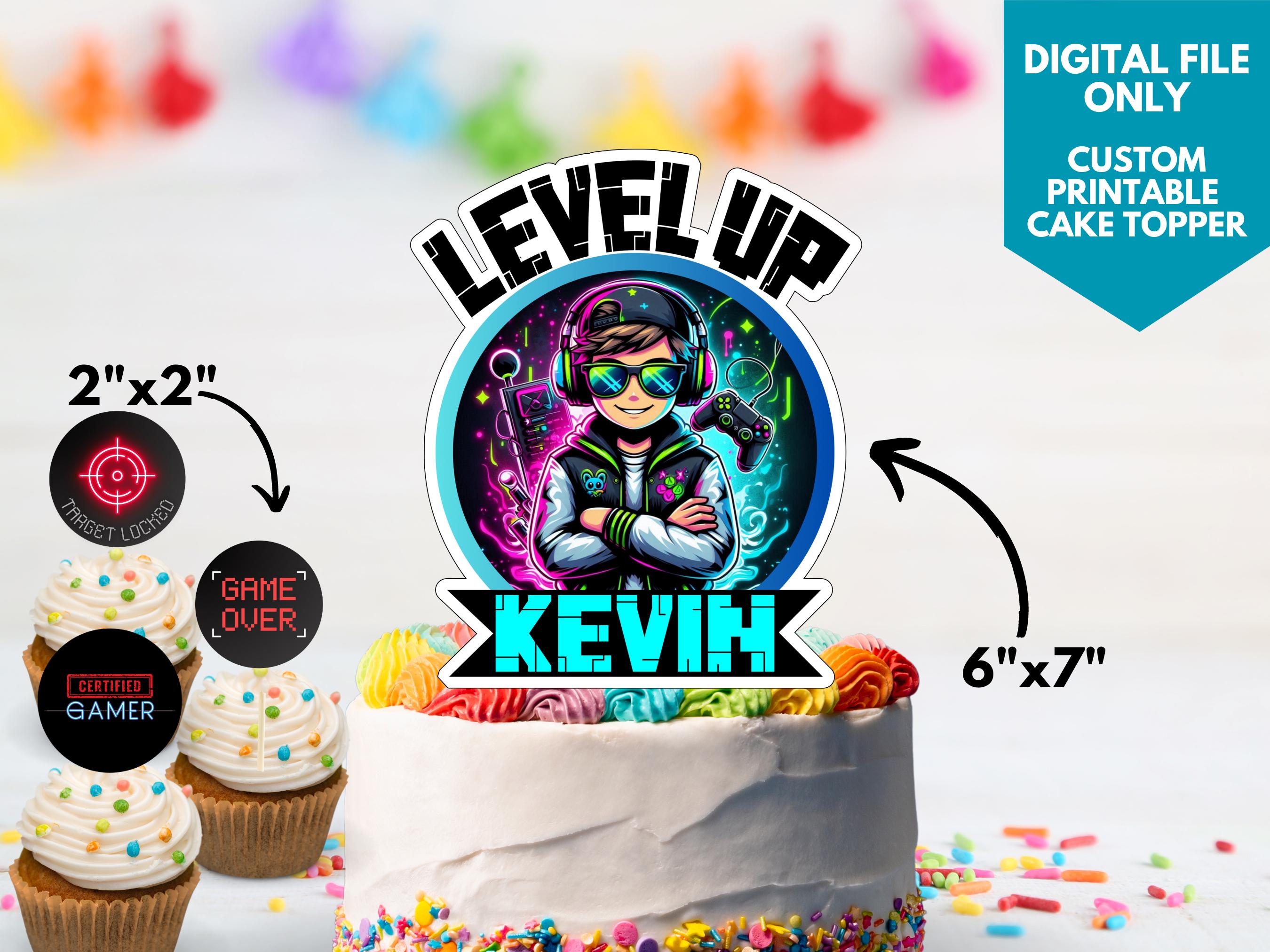 Custom Gamer Cake Topper Digital Printable Cake Topper Video Game ...
