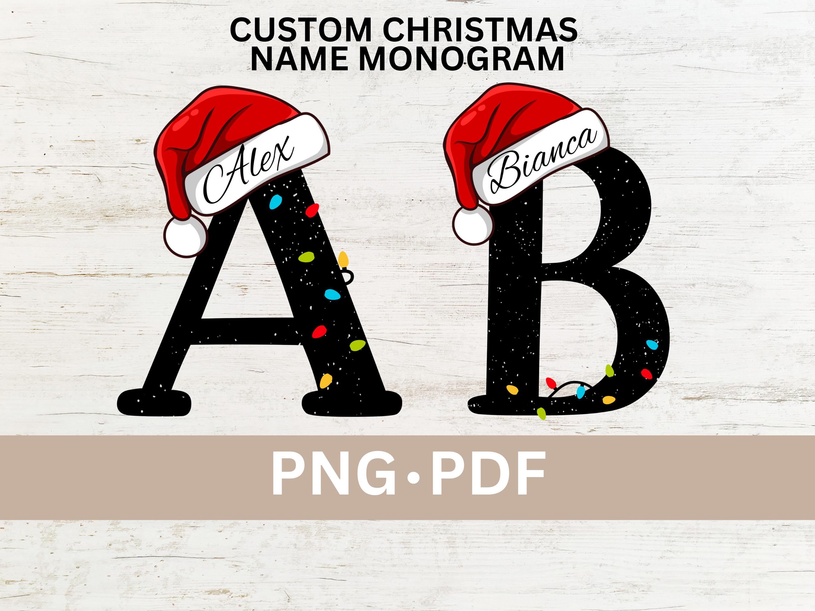 Personalized Christmas Letter Name Png Ornament Custom Christmas ...
