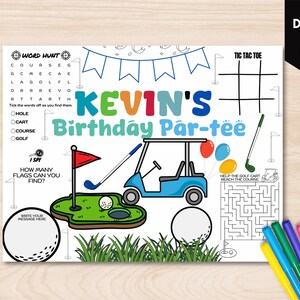 Custom Golf Birthday Coloring Page Personalized Editable Golf Coloring ...