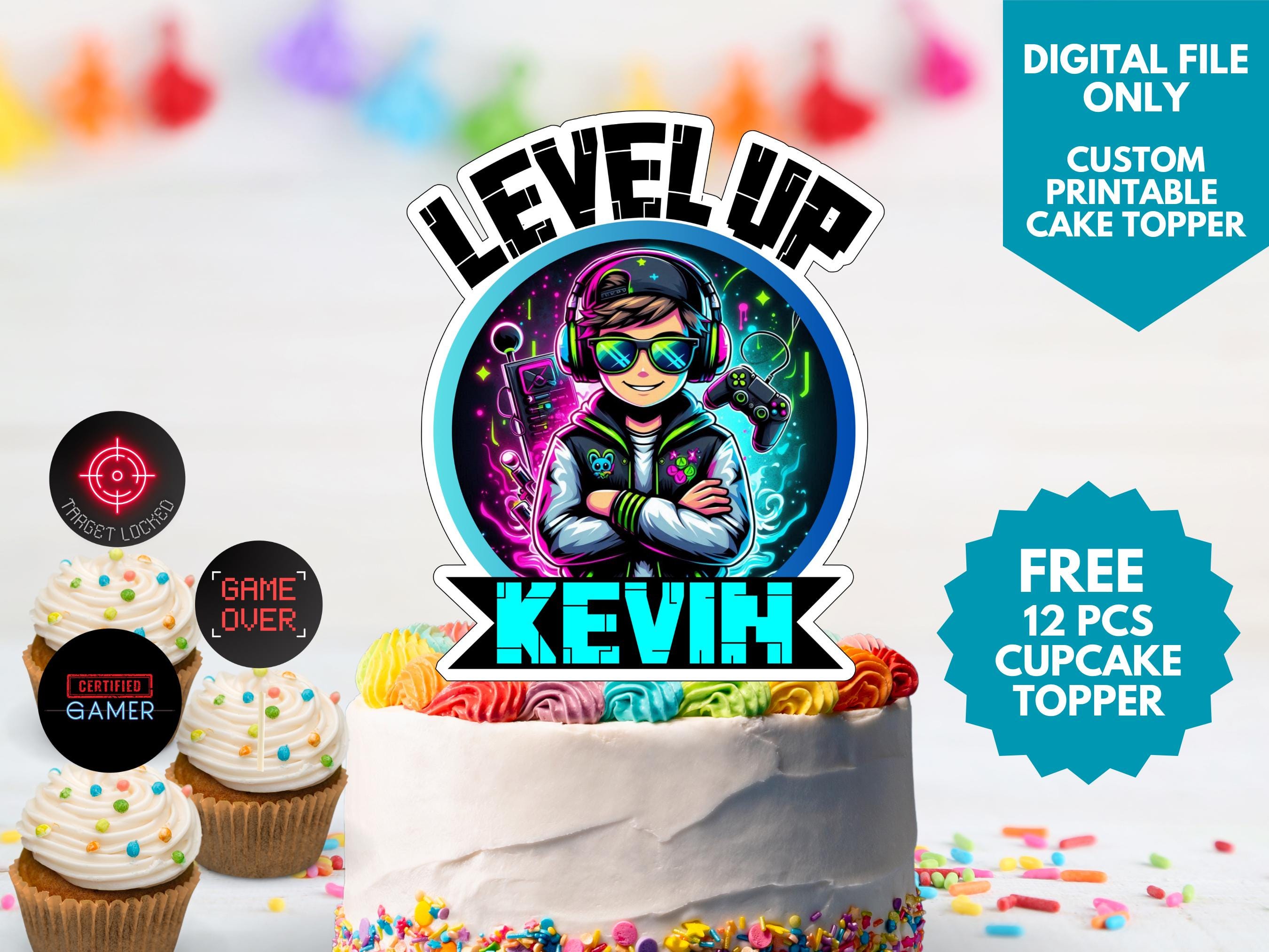 Custom Gamer Cake Topper Digital Printable Cake Topper Video Game ...
