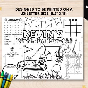 Custom Golf Birthday Coloring Page Personalized Editable Golf Coloring ...