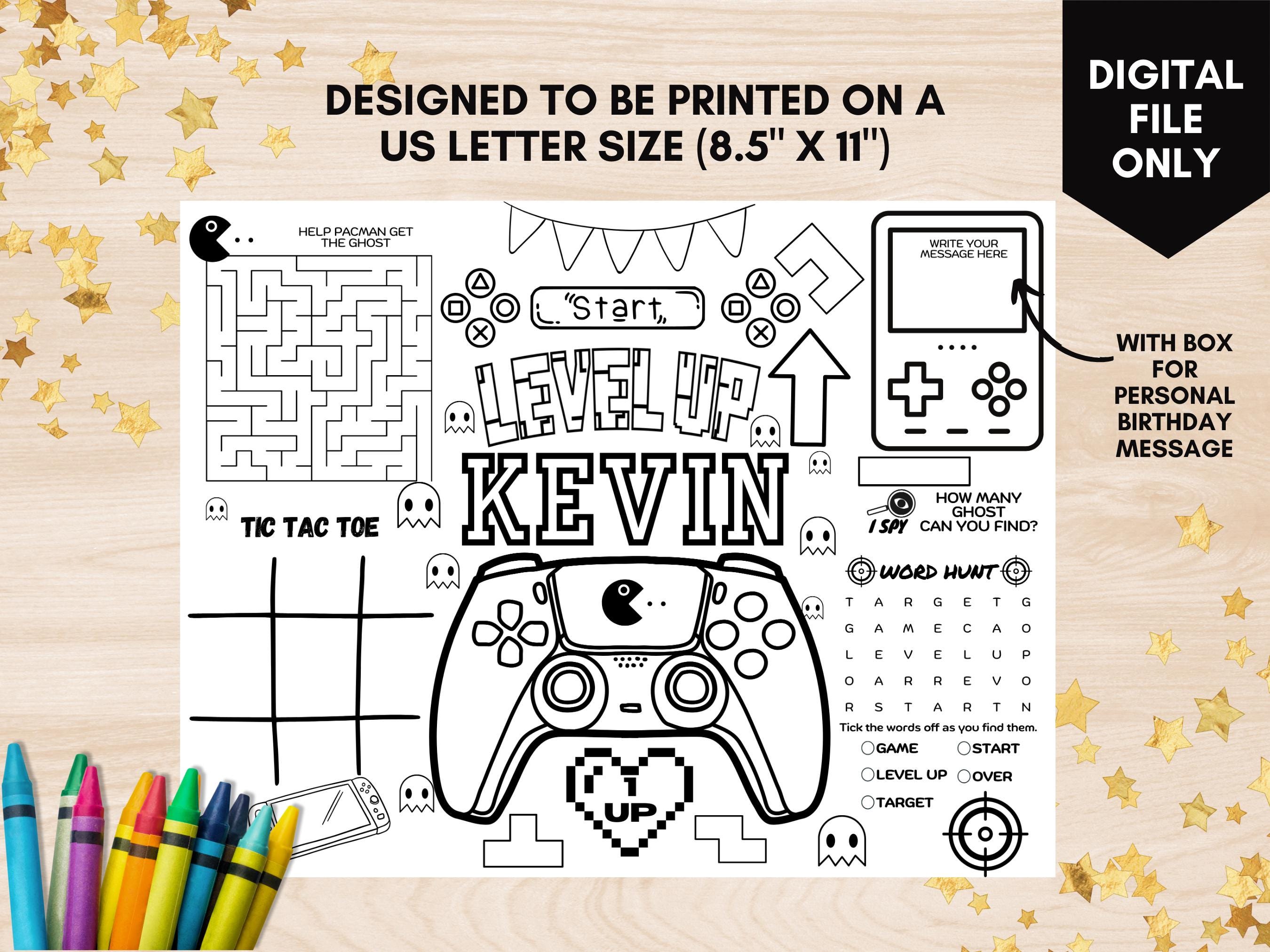 Custom Gaming Birthday Coloring Page Gamer Birthday Printable Coloring ...