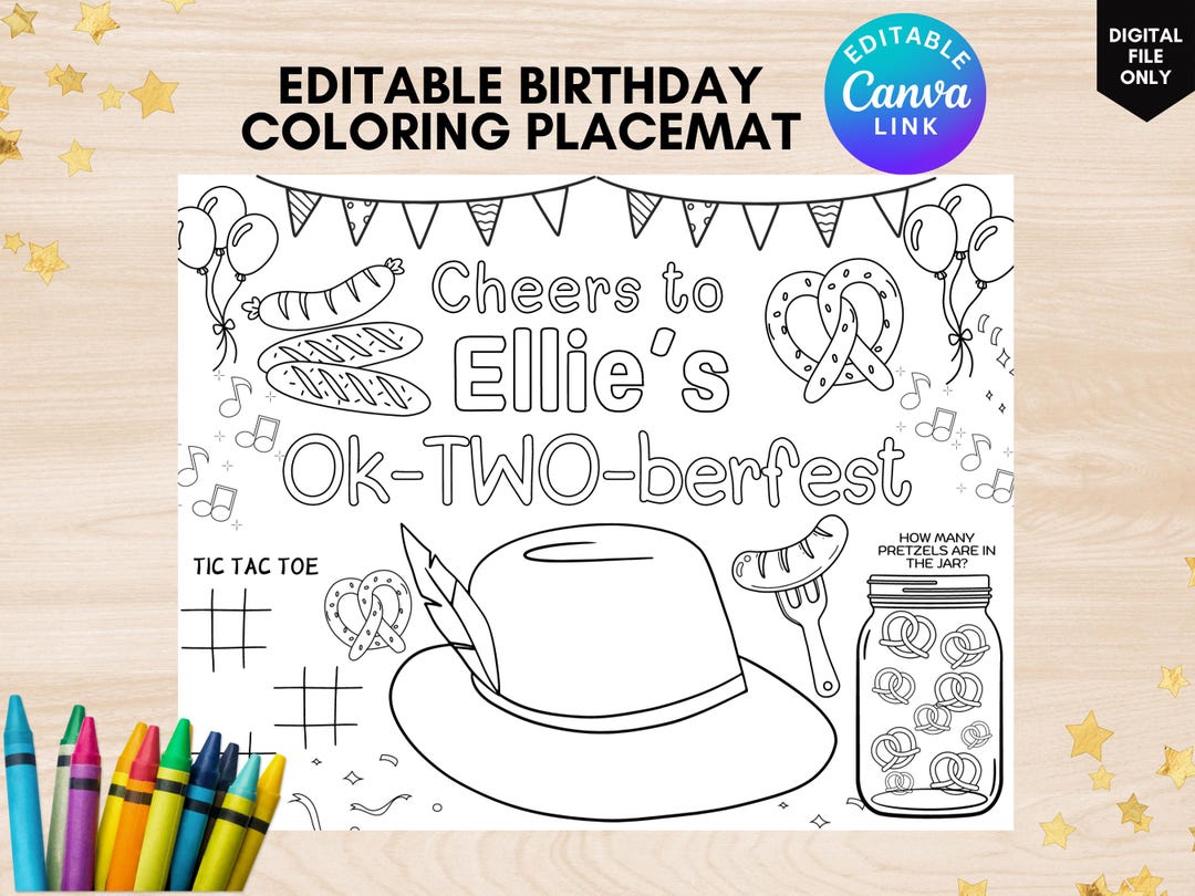 Oktoberfest Coloring Page Printable Octwoberfest Coloring Placemat ...